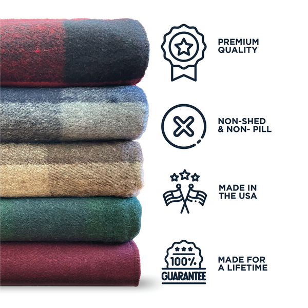 Plaid Wool Throw Blanket for Cozy Elegance | Shop Now