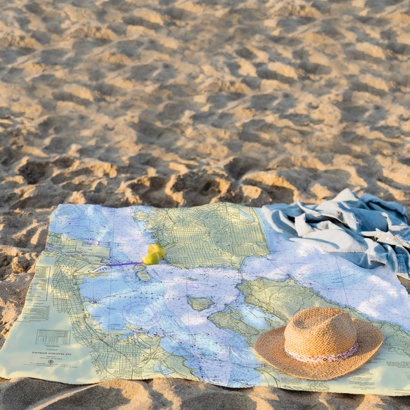 State Nautical Map Printed Fleece Blankets